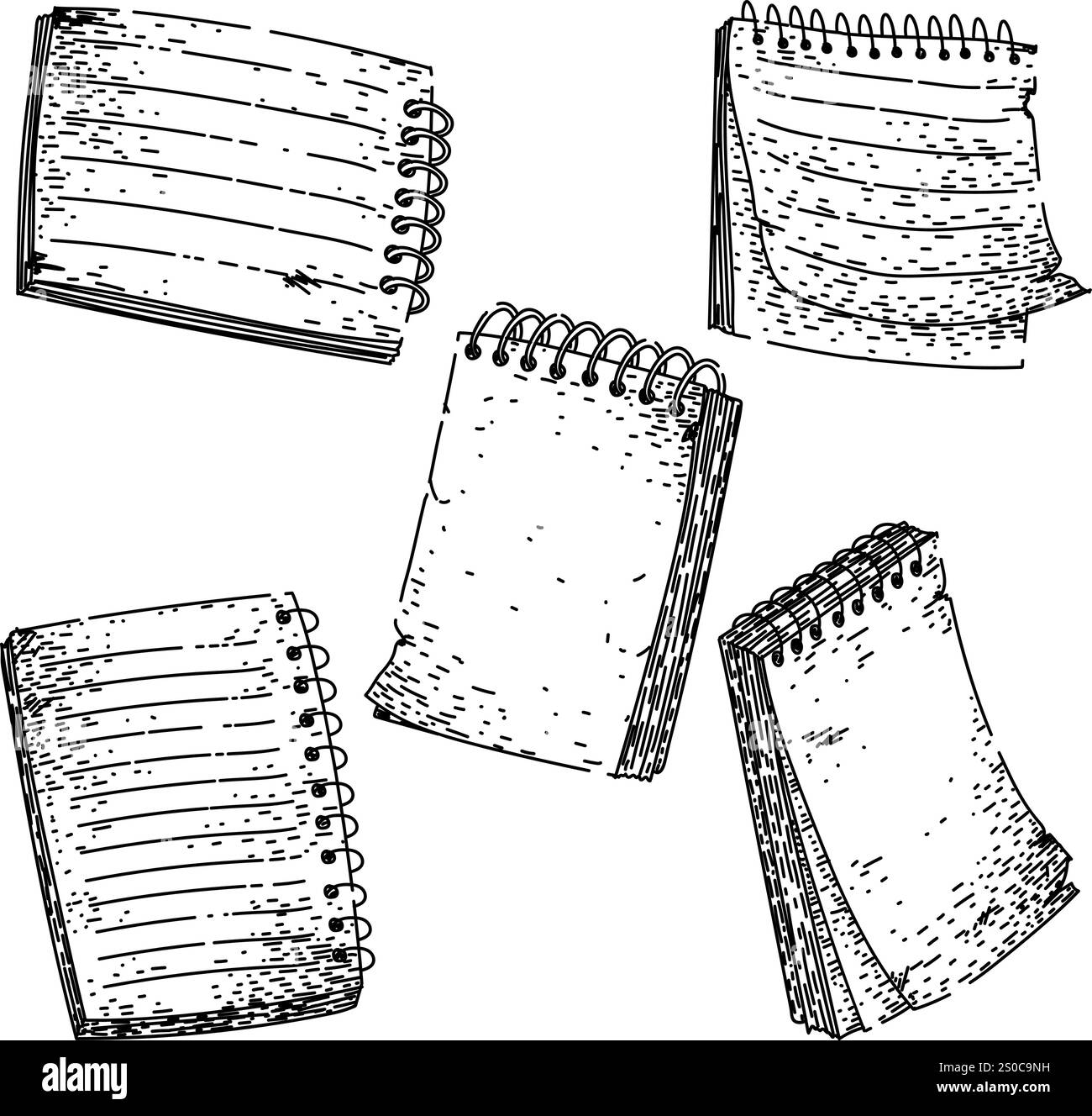 notepad set sketch hand drawn vector Stock Vector Image & Art - Alamy