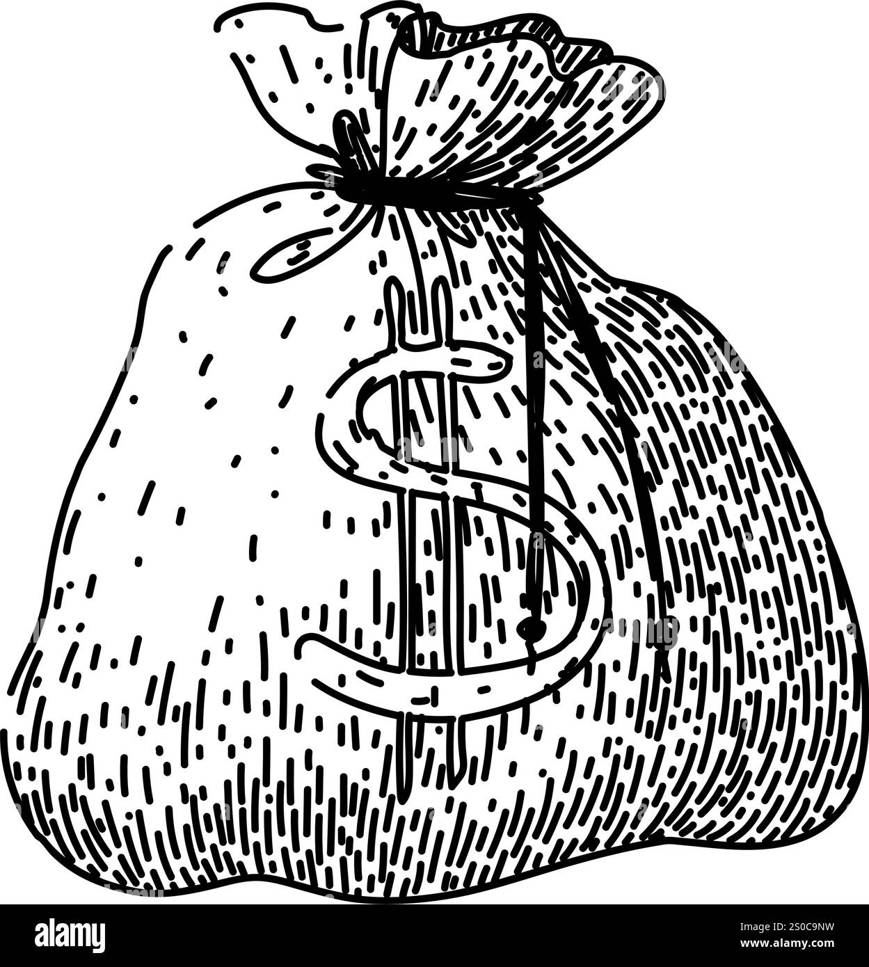 cash money bag sketch hand drawn vector Stock Vector Image & Art - Alamy