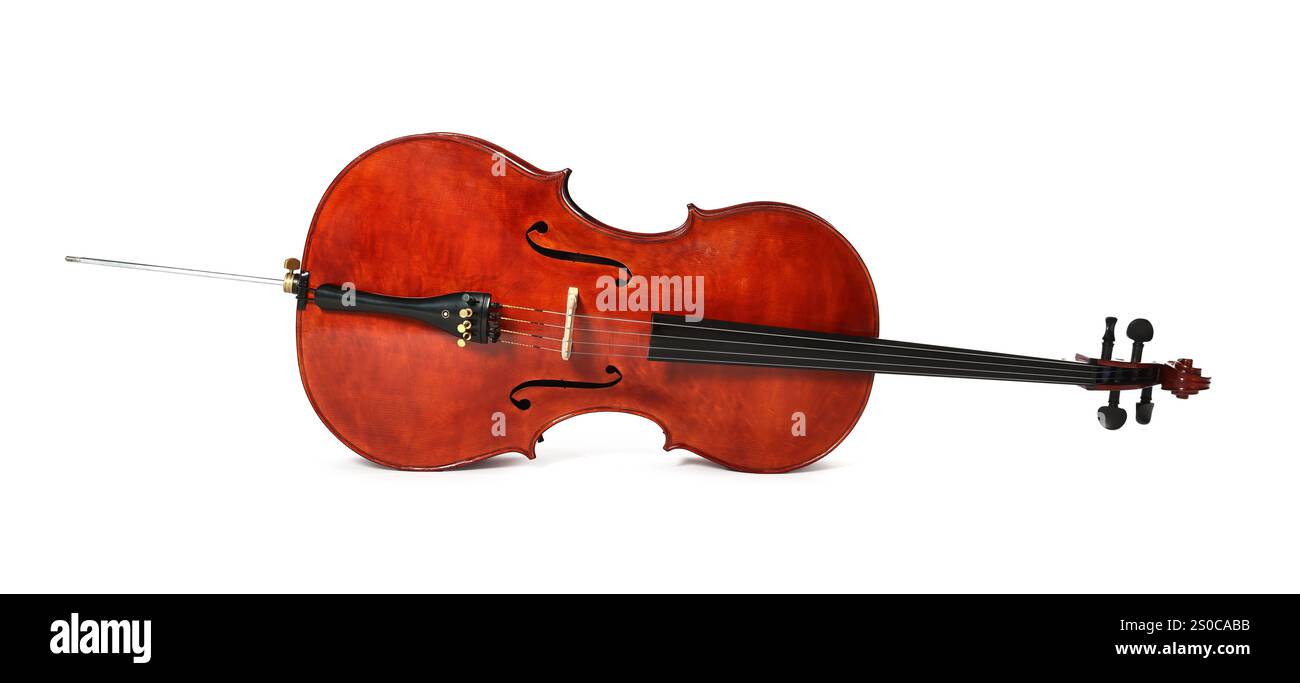 Beautiful cello isolated on white. Classic musical instrument Stock ...