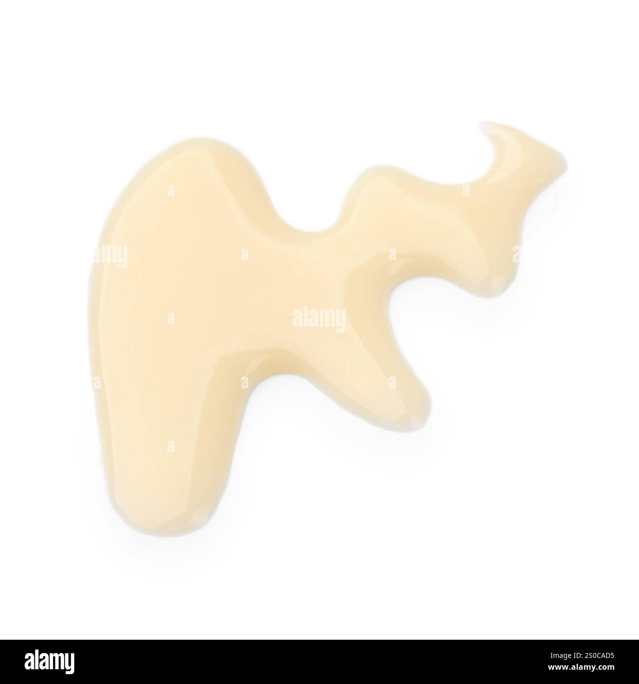 Spilled tasty condensed milk isolated on white, top view Stock Photo ...