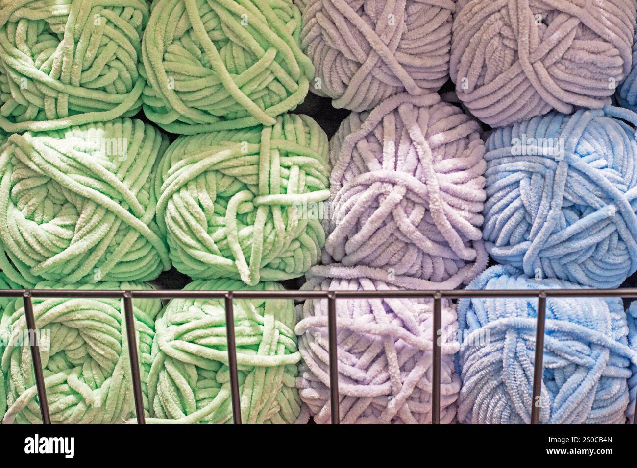 pink and blue shades of skeins of thread for needlework. Hobbies and ...