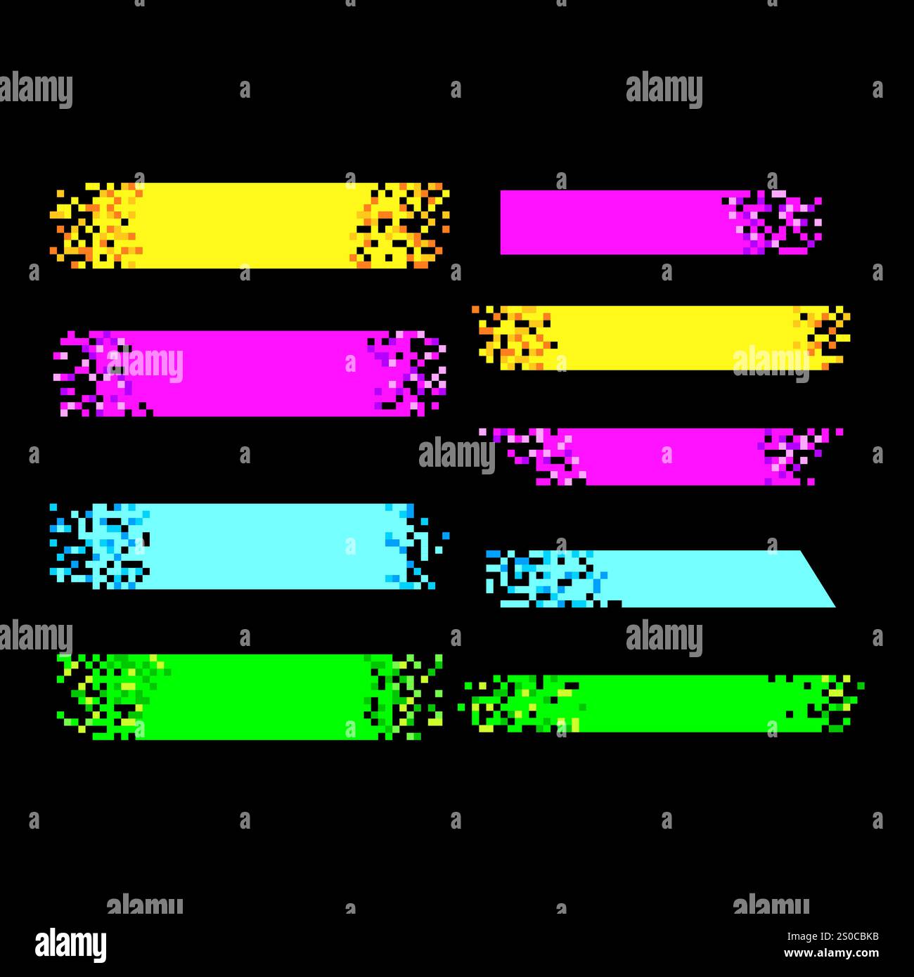 pixel banner set cartoon. digital display, web ad, creative visual ...