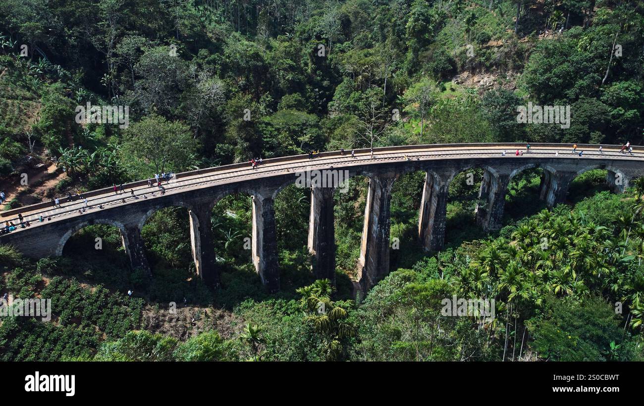 Aerial view of the Demodara nine-arch bridge Stock Photo - Alamy