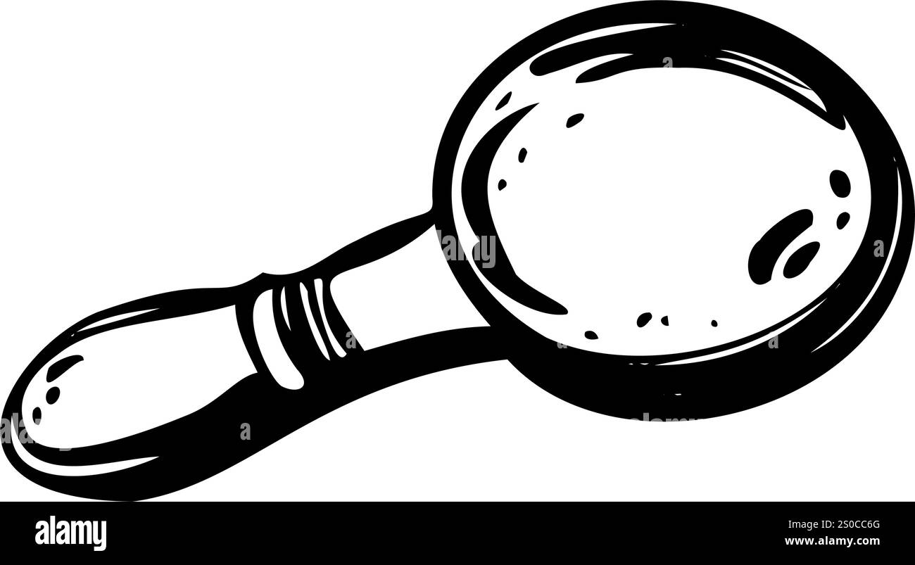 Black line magnifying glass icon hi-res stock photography and images ...