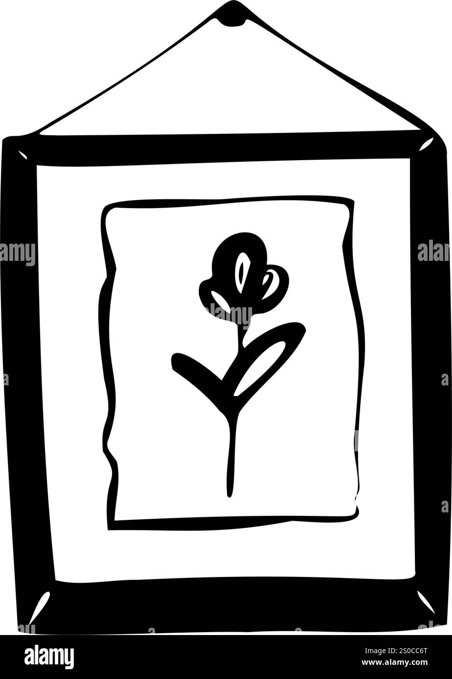 Minimalist Picture in Frame Illustration in line art style Stock Vector ...
