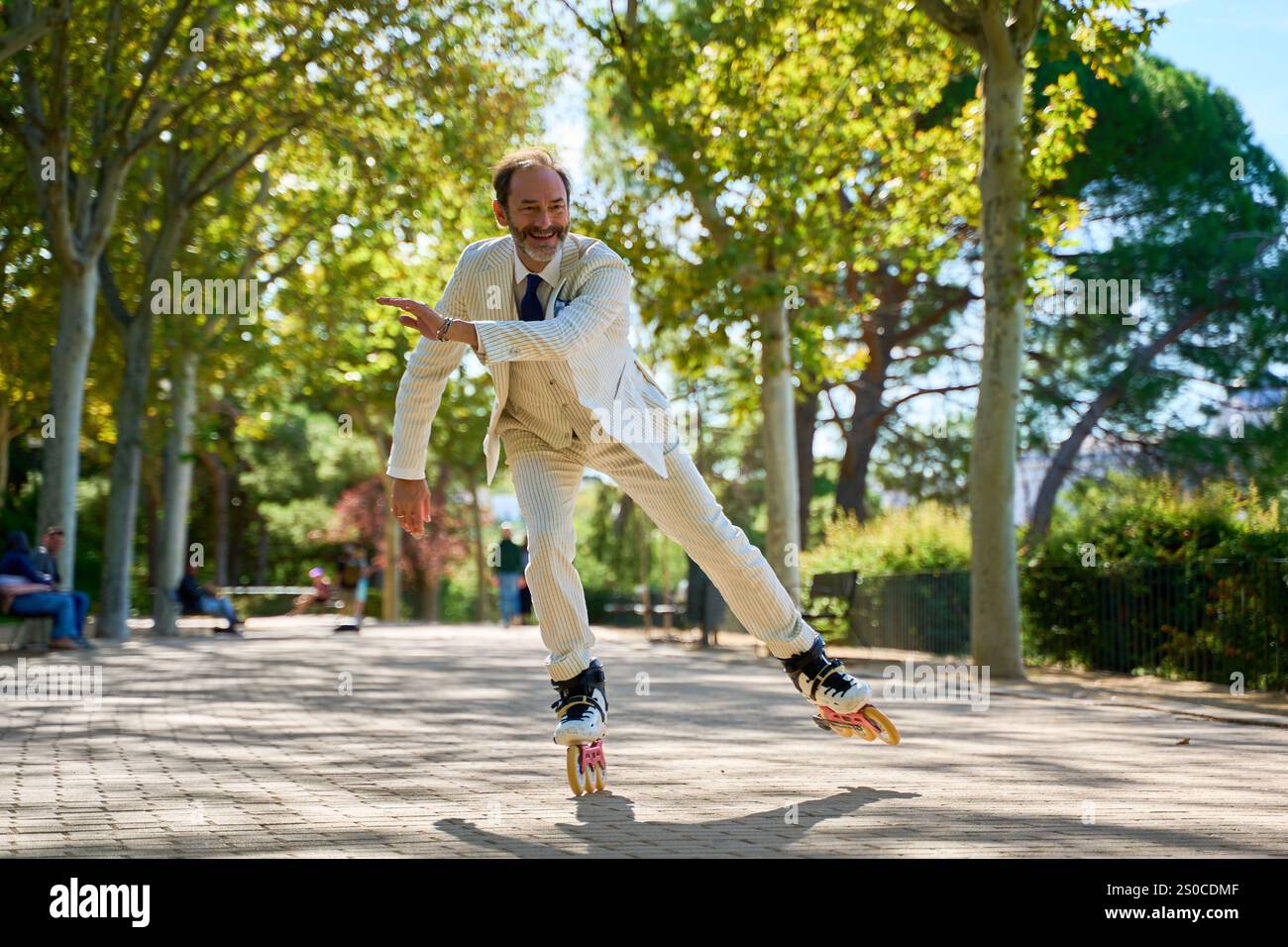 Cheerful man in roller hi-res stock photography and images - Alamy
