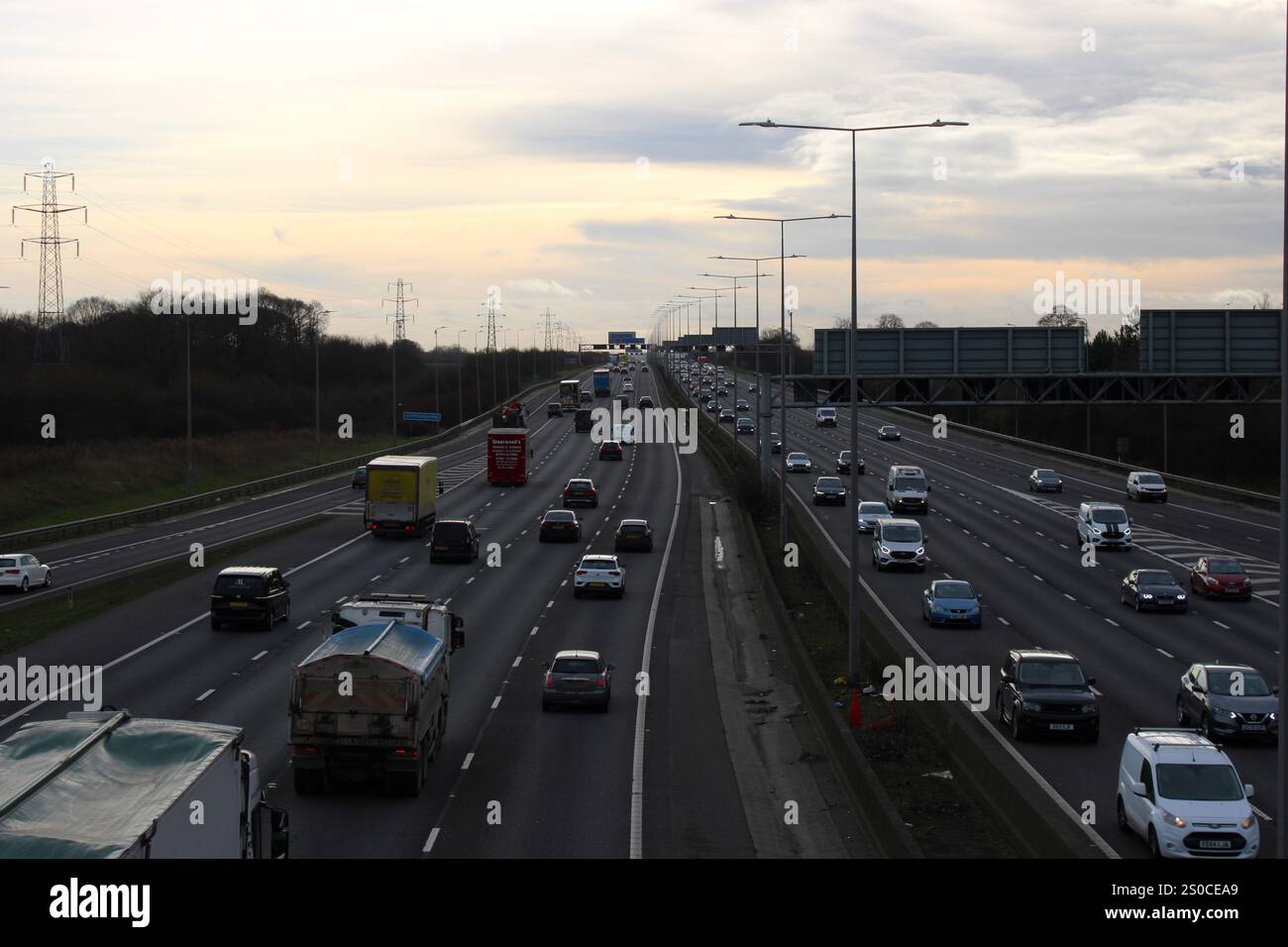 Friday December Traffic On the M1 Motorway By Luton Overlooking The ...