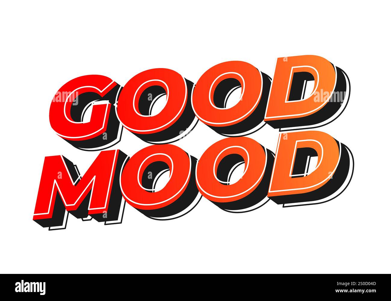 Good mood. Text effect design in eye catching colors with 3D look Stock ...