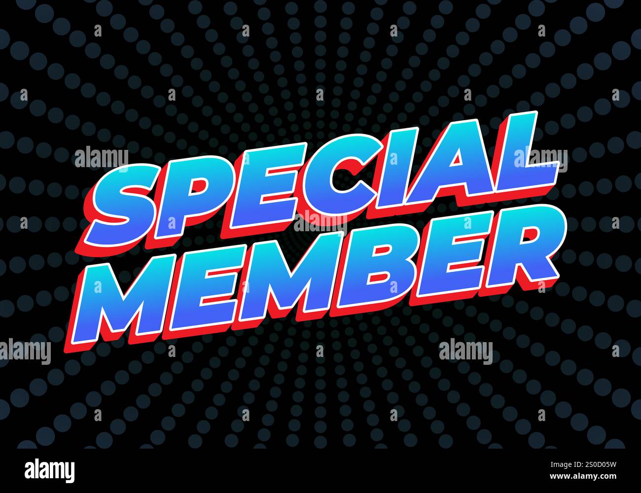 Special member. Text effect design in modern colors with 3D effect look ...
