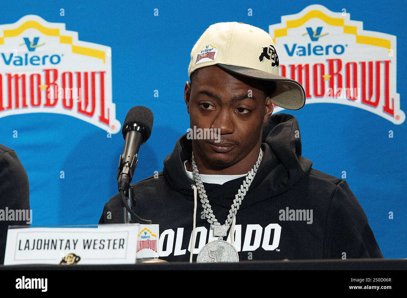 December 26, 2024: LaJohntay Wester (10) of the University of Colorado pre-game Media Press ...