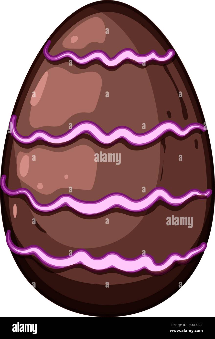 hollow chocolate egg cartoon. sweet dessert, shell foil, gift hunt ...