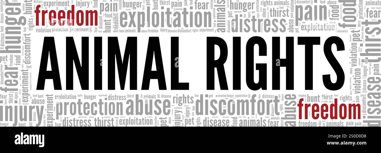 Animal Rights word cloud conceptual design isolated on white background ...