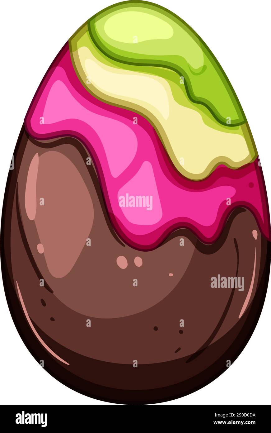 treat chocolate egg cartoon. hollow sweet, dessert shell, foil gift ...