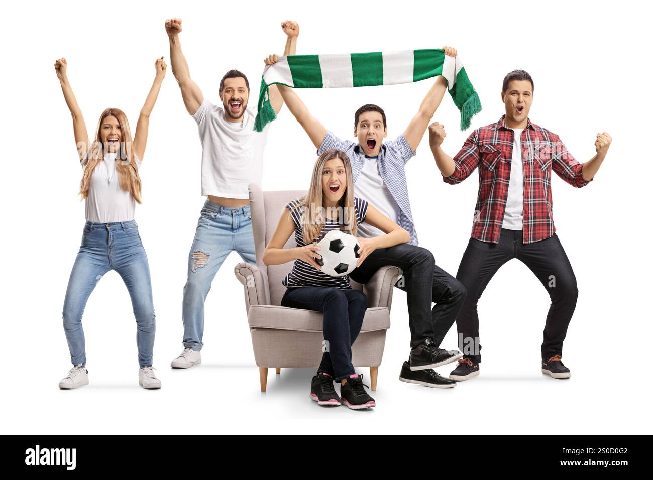 Men and women watching football Cut Out Stock Images & Pictures - Alamy
