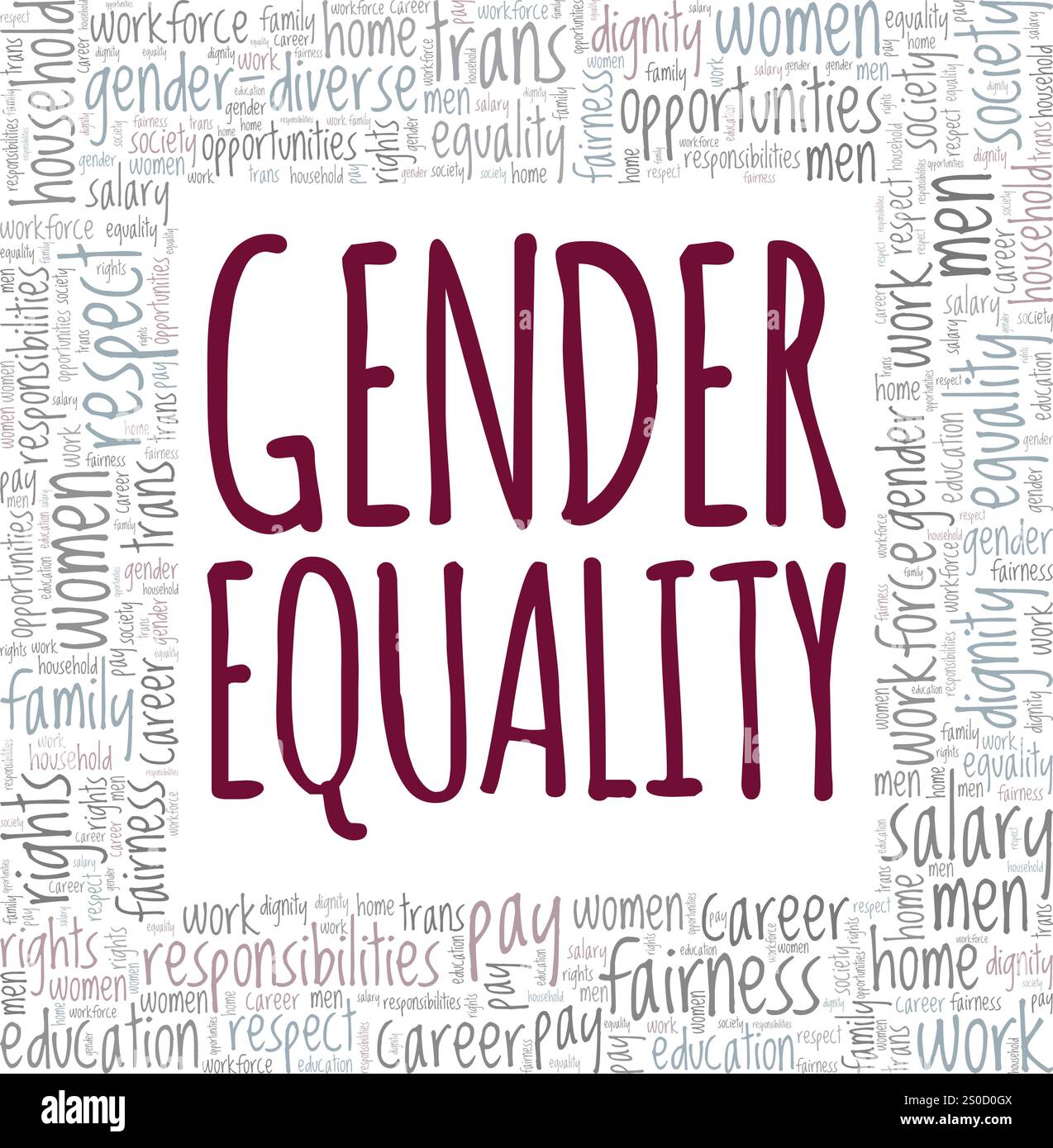 Gender Equality word cloud conceptual design isolated on white ...