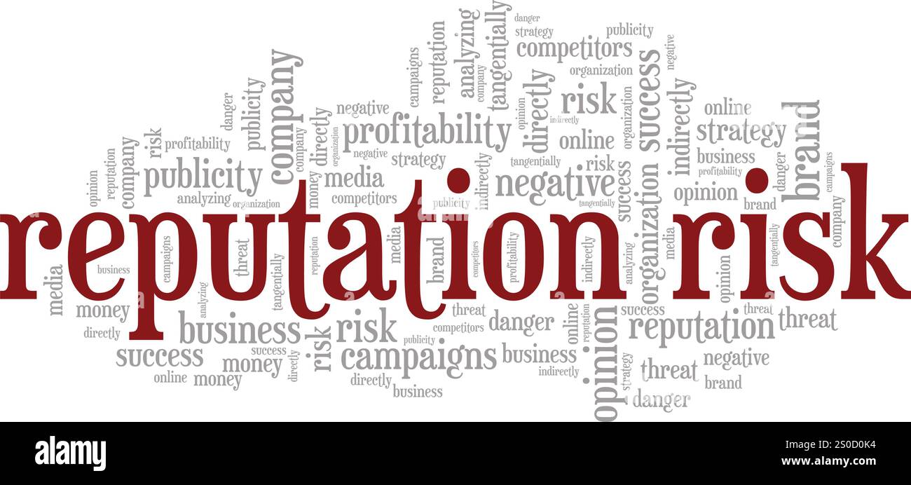 Reputation Risk word cloud conceptual design isolated on white ...