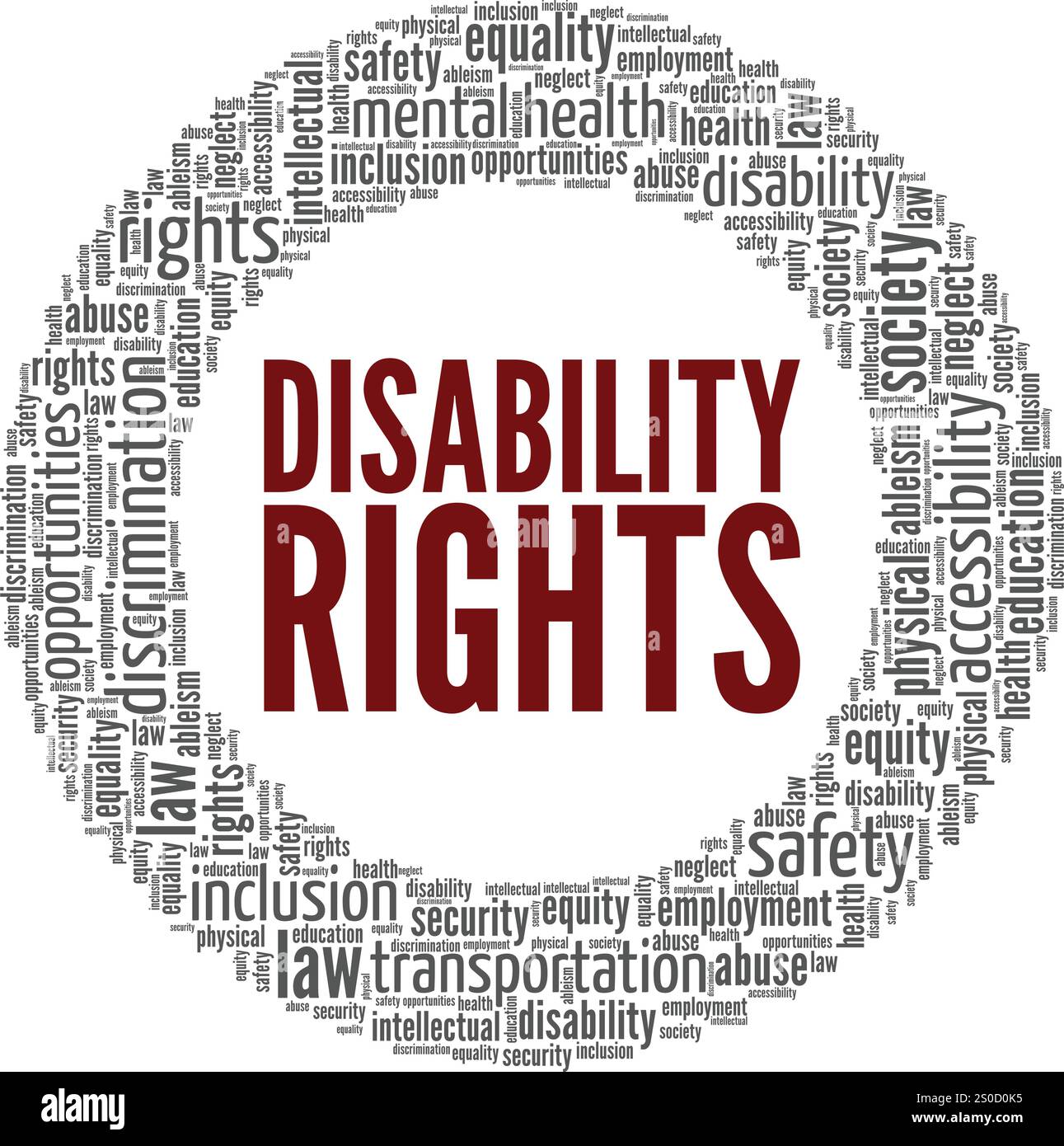 Disability Rights word cloud conceptual design isolated on white ...
