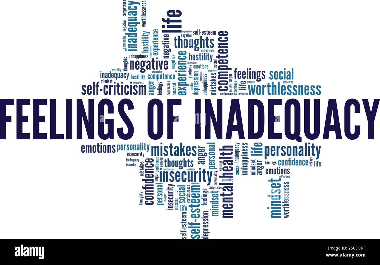 Feelings of Inadequacy word cloud conceptual design isolated on white ...