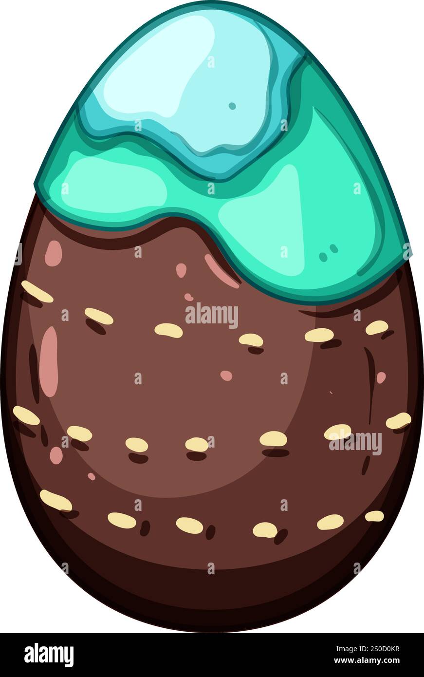 surprise chocolate egg cartoon. treat hollow, sweet dessert, shell foil ...