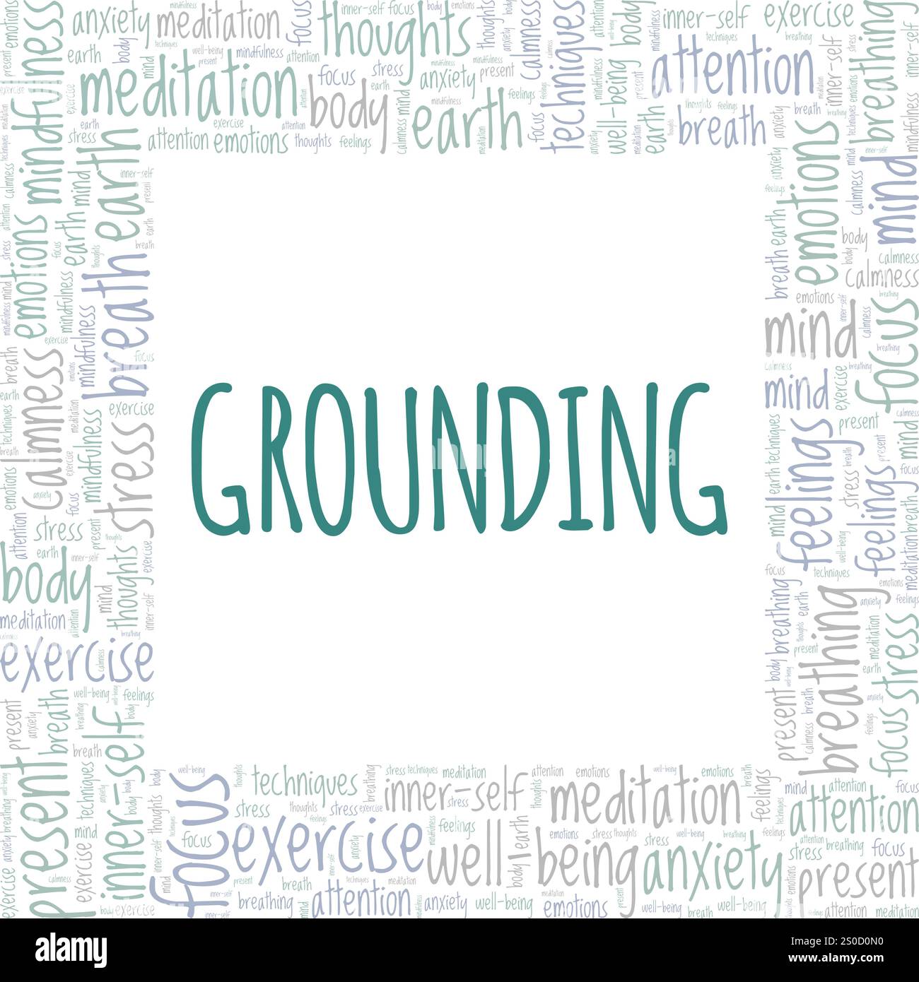 Grounding word cloud conceptual design isolated on white background ...