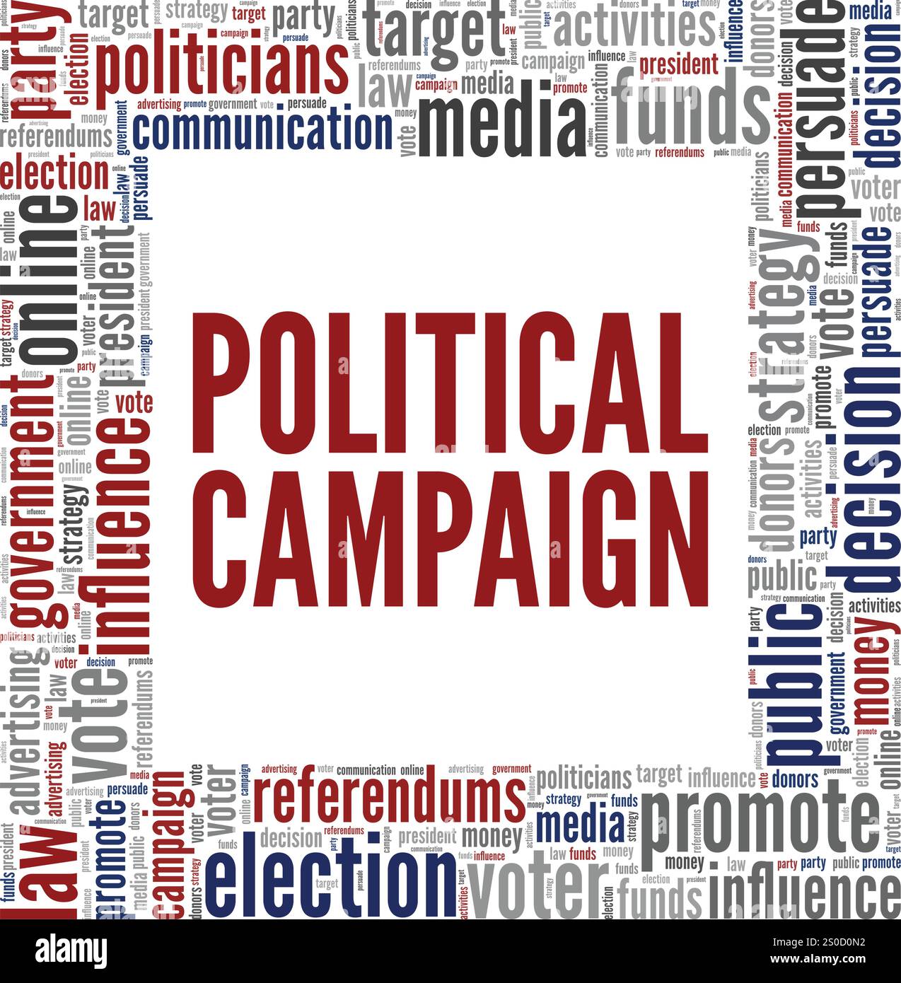 Political Campaign word cloud conceptual design isolated on white ...