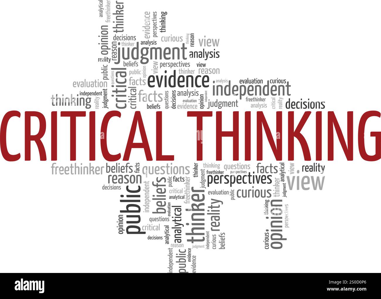 Critical Thinking word cloud conceptual design isolated on white ...