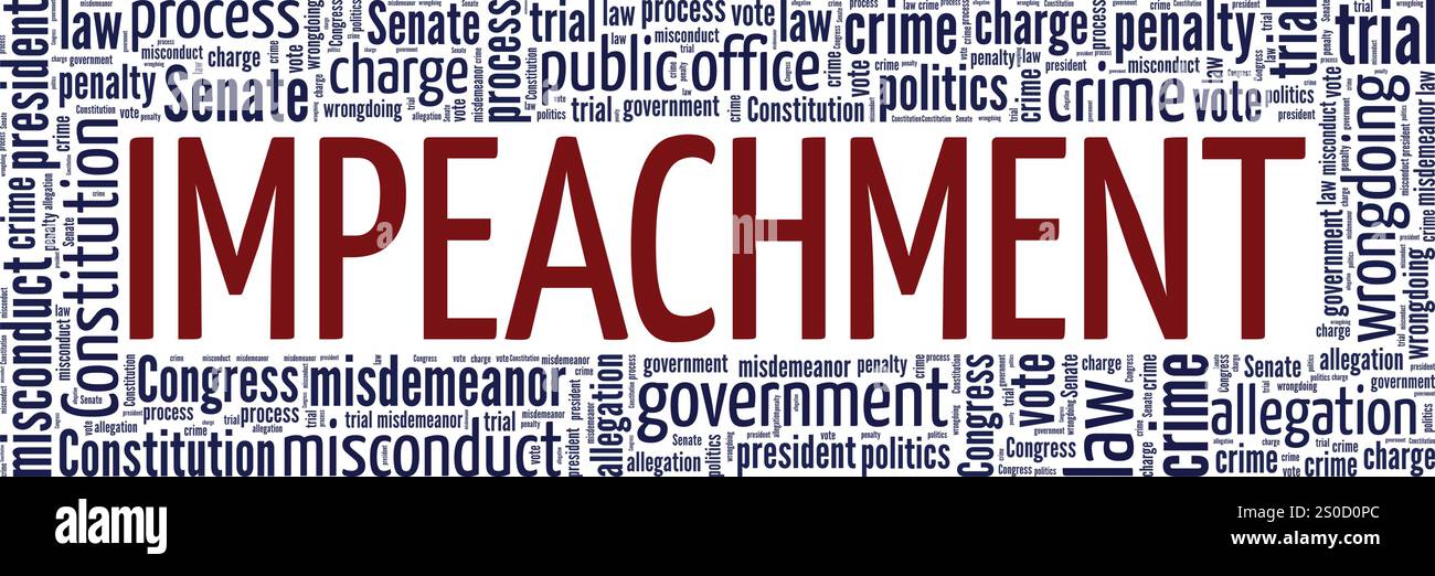 Impeachment word cloud conceptual design isolated on white background ...