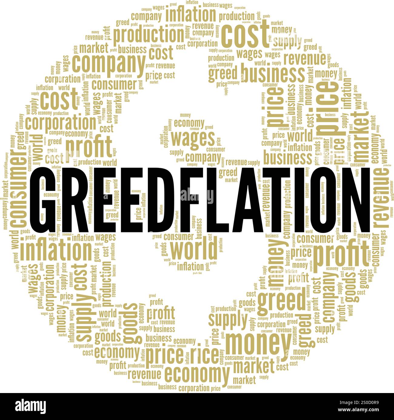Greedflation word cloud conceptual design isolated on white background ...