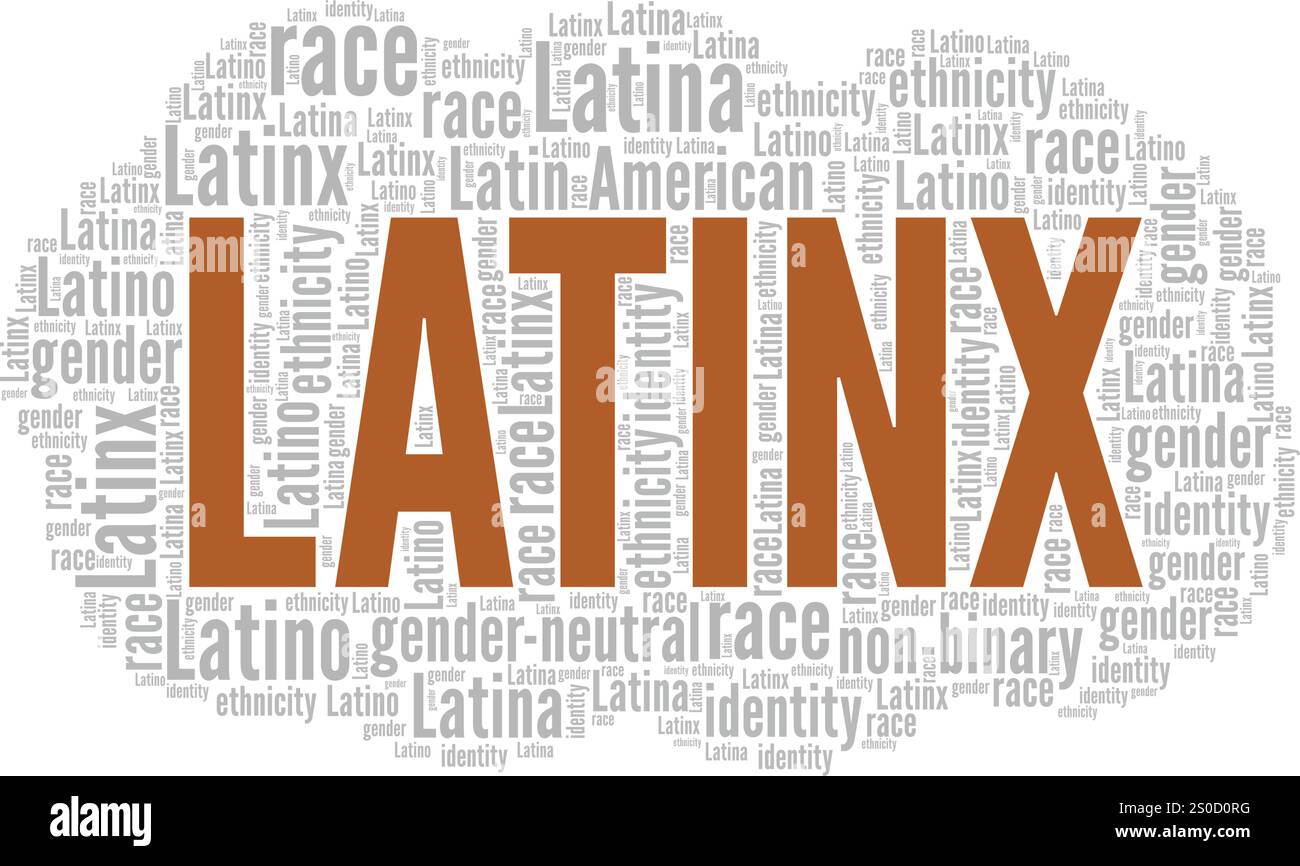 Latinx word cloud conceptual design isolated on white background Stock ...