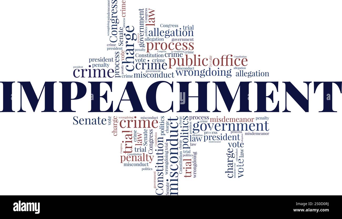 Impeachment word cloud conceptual design isolated on white background ...