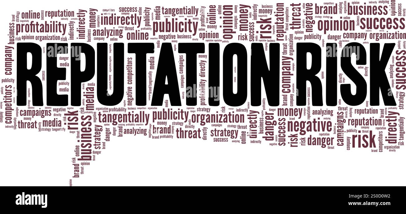 Reputation Risk word cloud conceptual design isolated on white ...