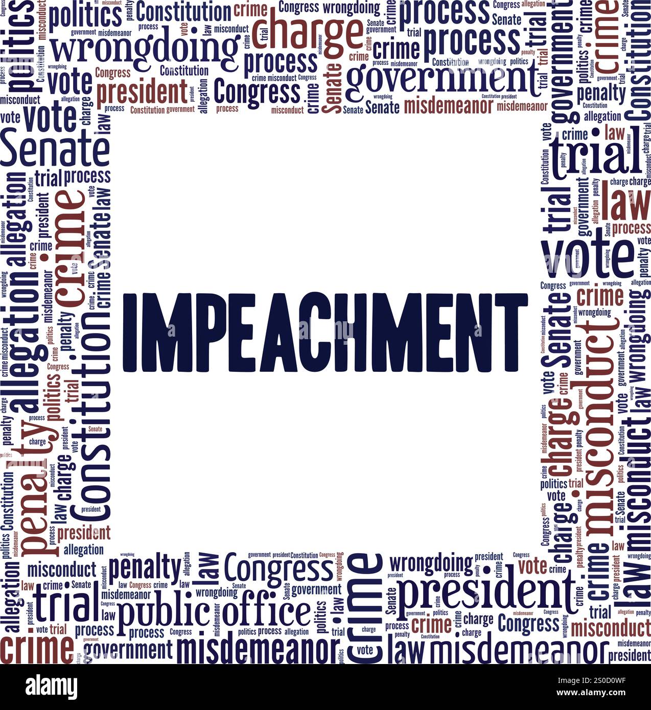 Impeachment word cloud conceptual design isolated on white background ...