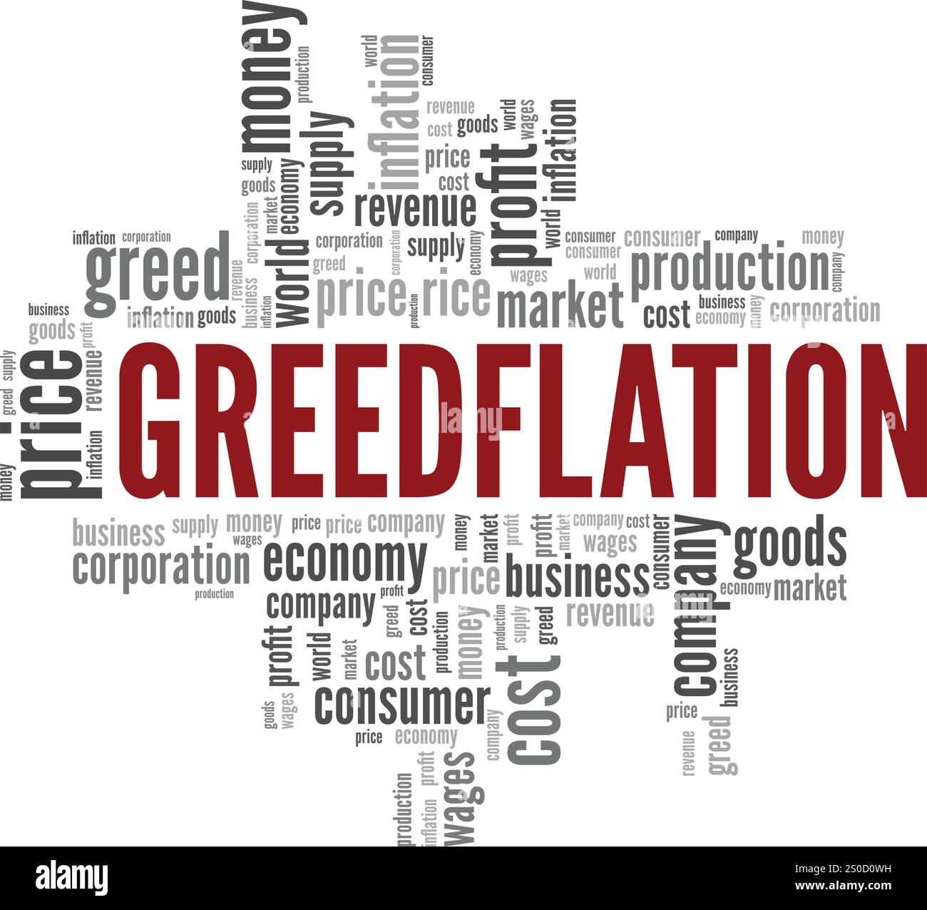Greedflation word cloud conceptual design isolated on white background ...