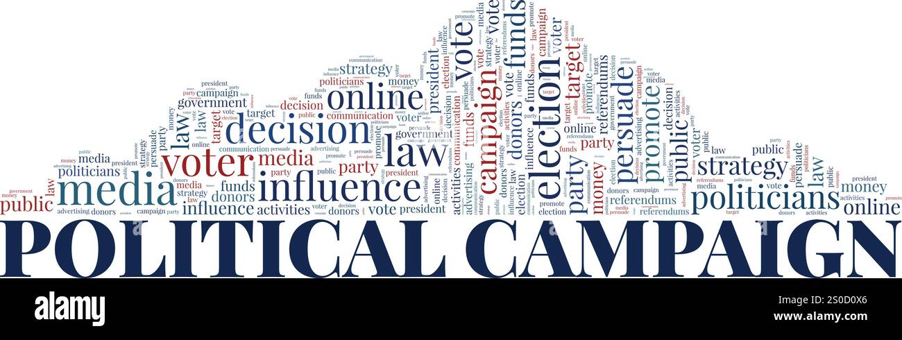 Political Campaign word cloud conceptual design isolated on white ...