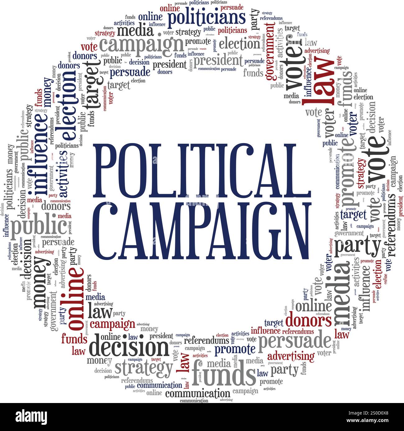 Political Campaign word cloud conceptual design isolated on white ...