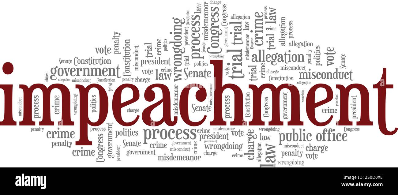 Impeachment word cloud conceptual design isolated on white background ...