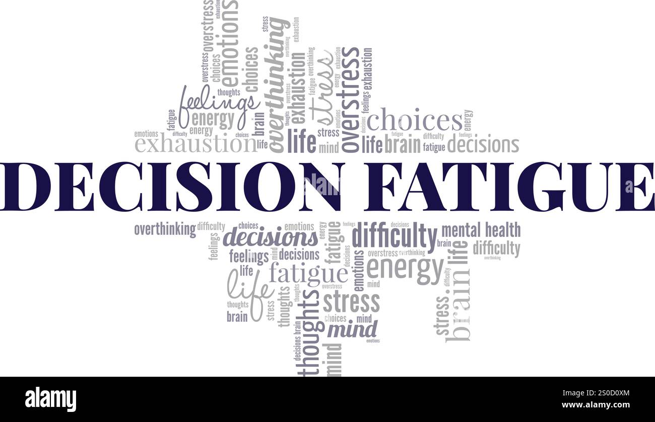 Decision Fatigue word cloud conceptual design isolated on white ...