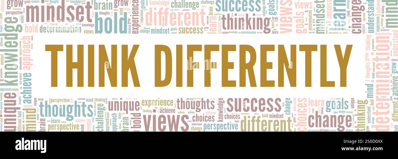Think Differently word cloud conceptual design isolated on white ...