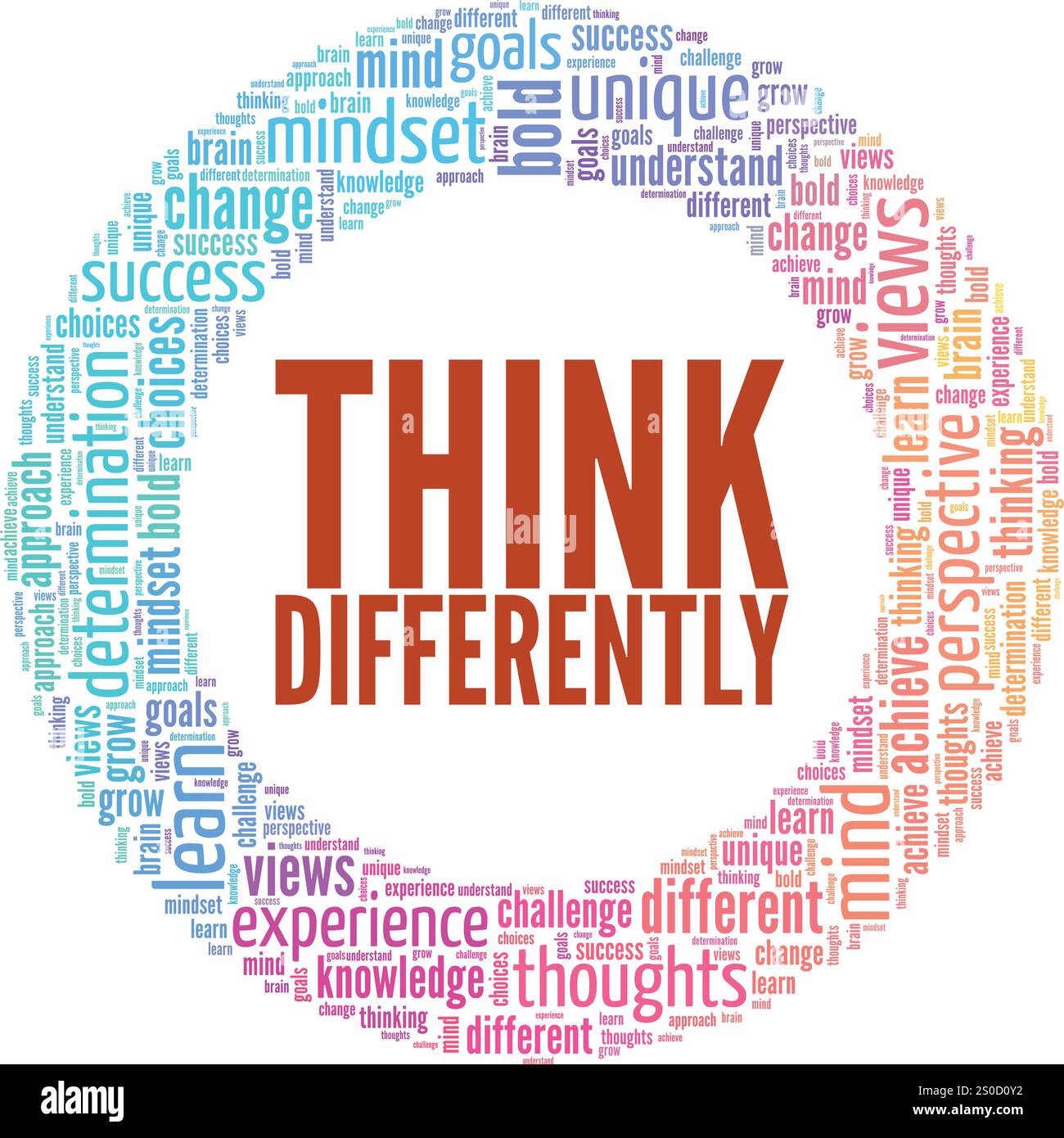 Think Differently word cloud conceptual design isolated on white ...