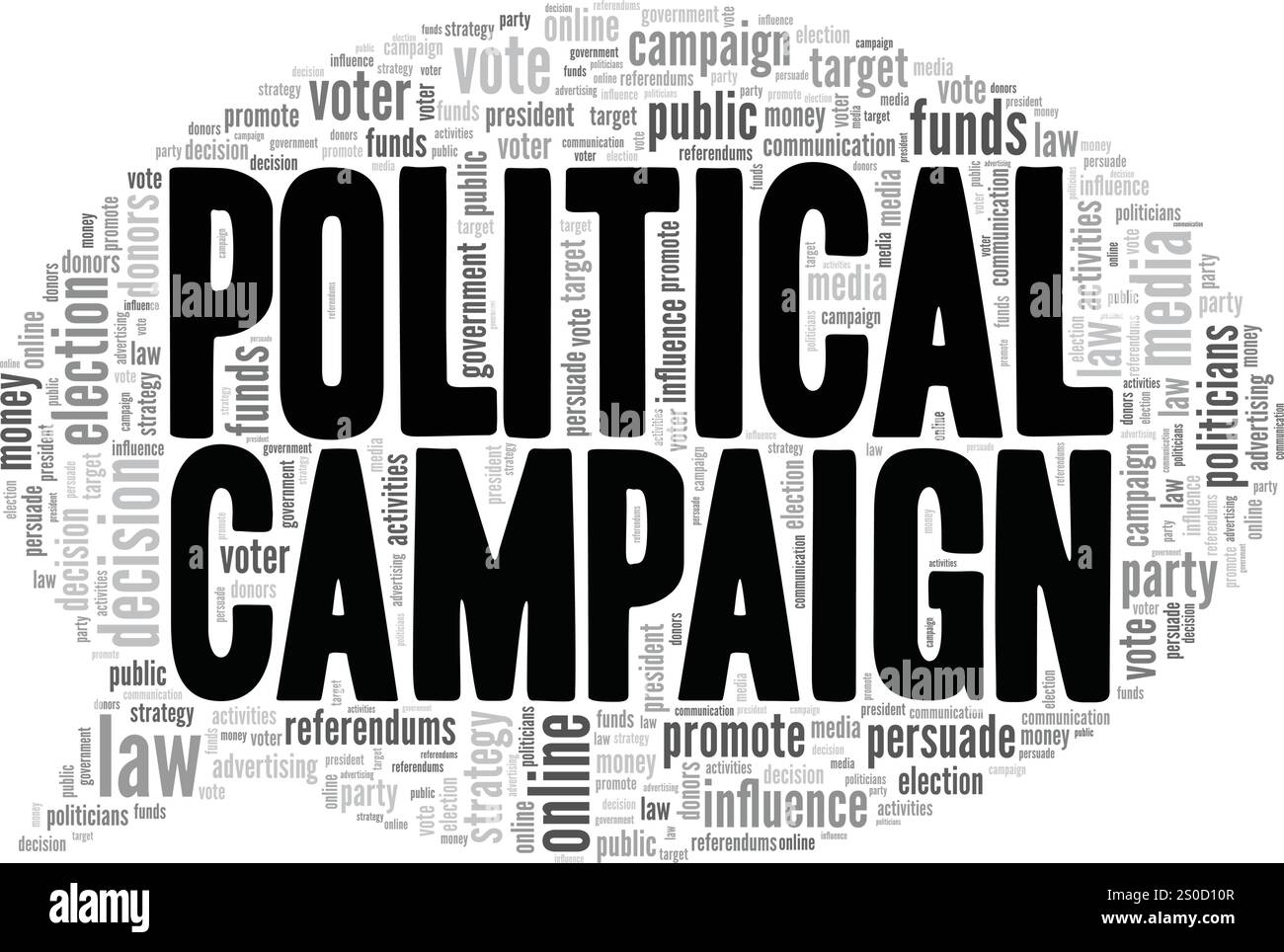 Political Campaign word cloud conceptual design isolated on white ...
