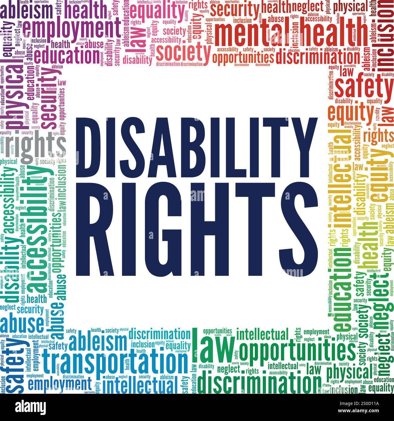 Disability Rights word cloud conceptual design isolated on white ...