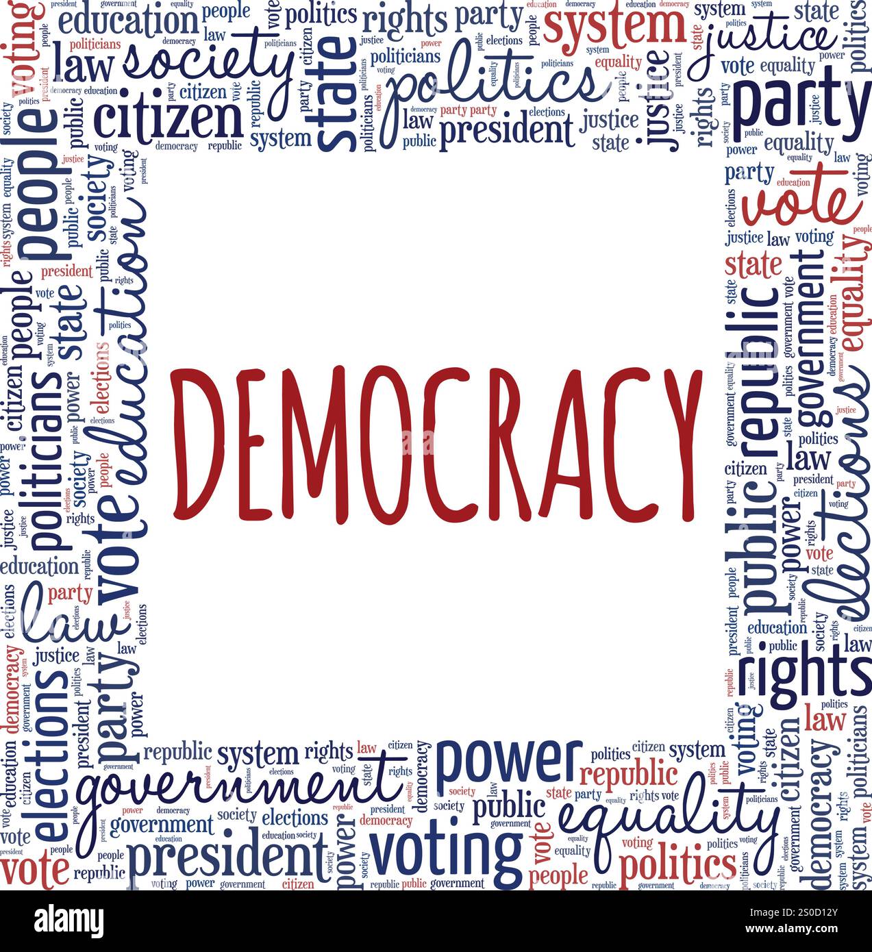 Democracy word cloud conceptual design isolated on white background ...