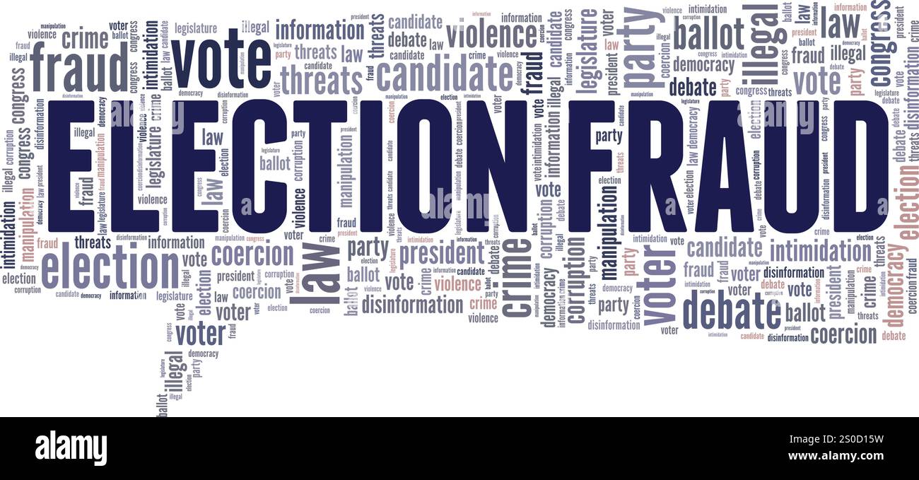 Election Fraud word cloud conceptual design isolated on white ...
