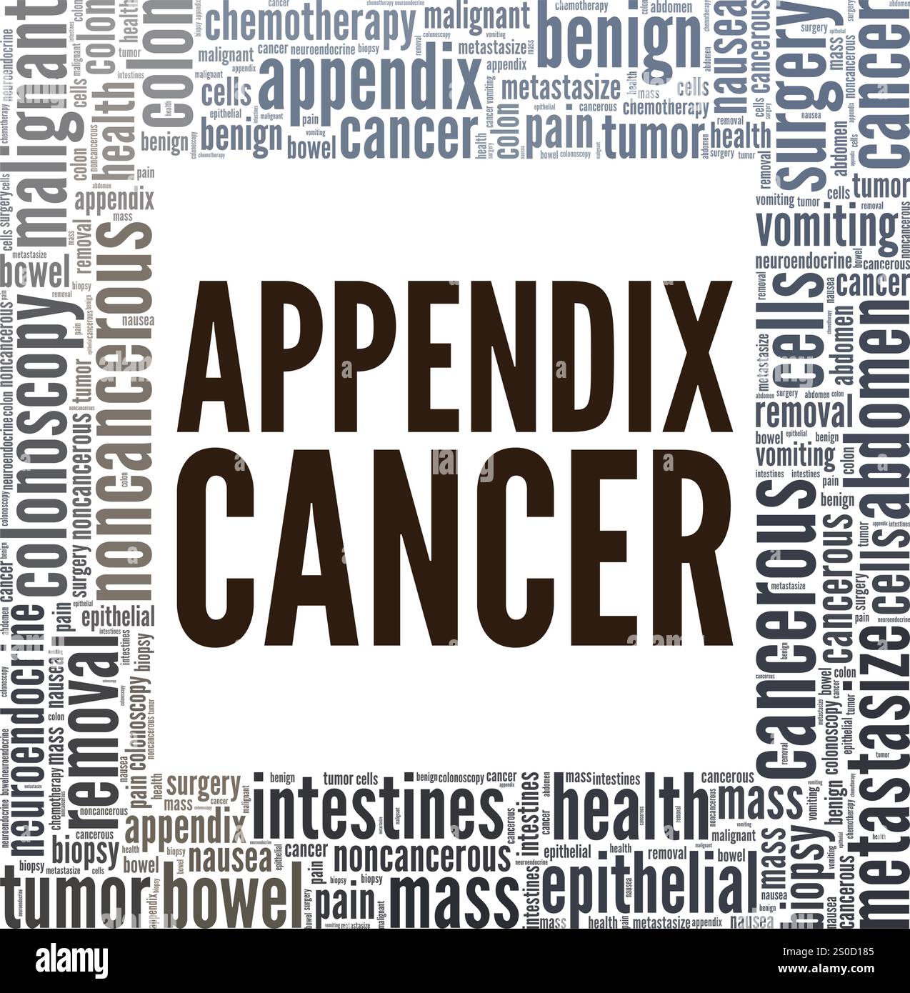 Appendix Cancer word cloud conceptual design isolated on white ...