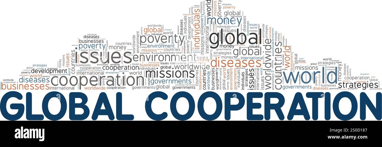 Global Cooperation word cloud conceptual design isolated on white ...