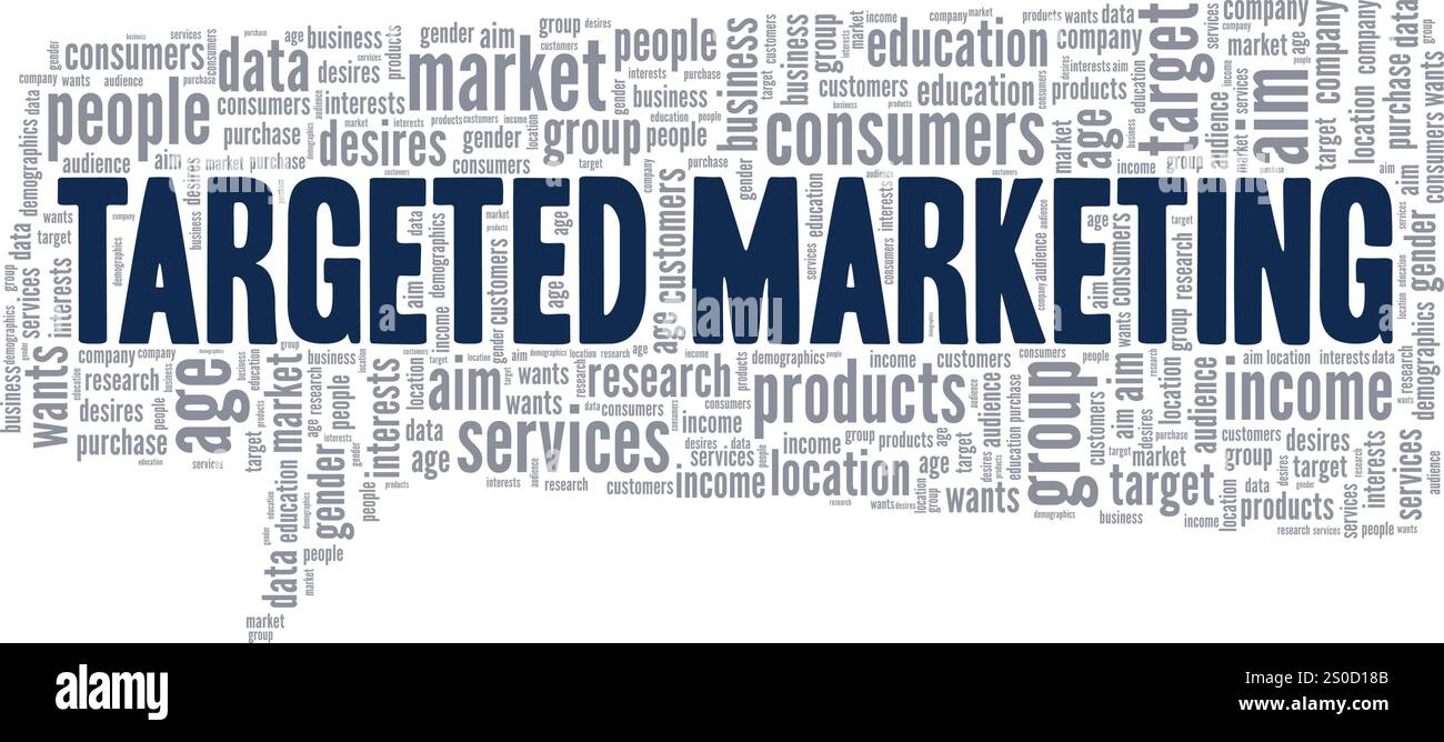 Targeted Marketing word cloud conceptual design isolated on white ...