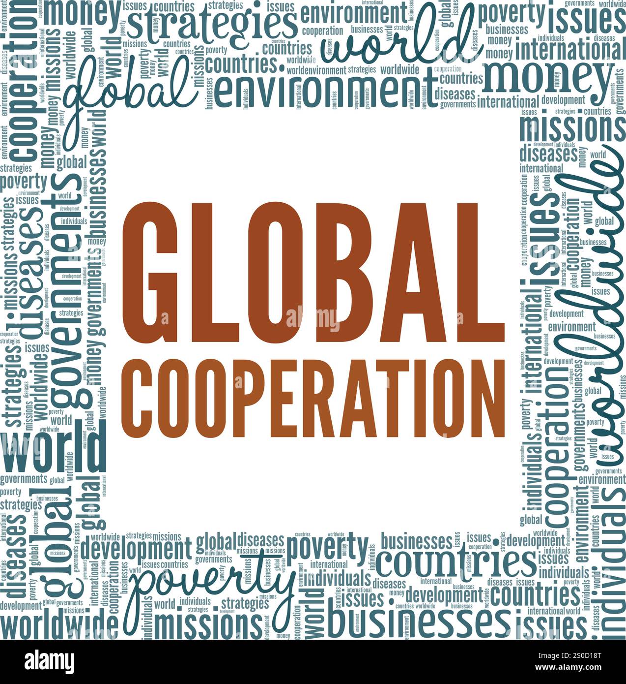 Global Cooperation word cloud conceptual design isolated on white ...