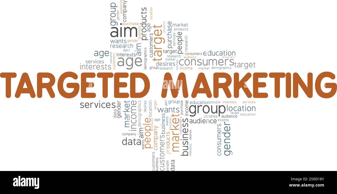 Targeted Marketing word cloud conceptual design isolated on white ...