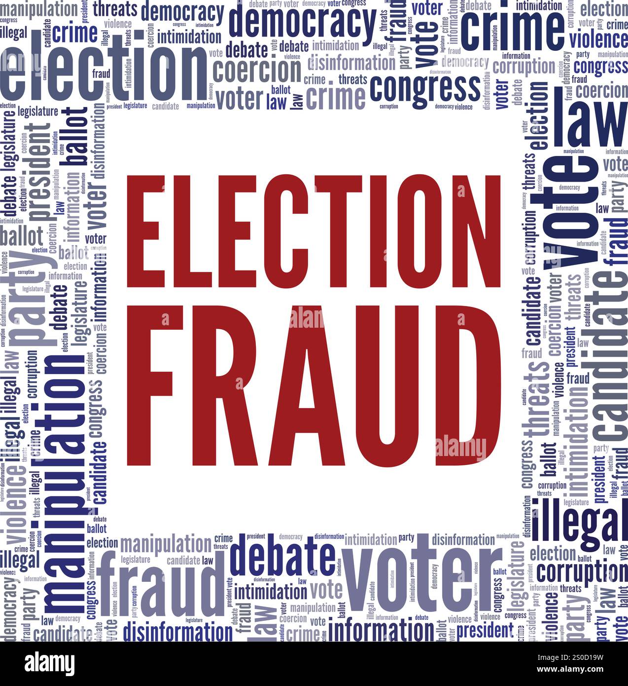 Election Fraud word cloud conceptual design isolated on white ...