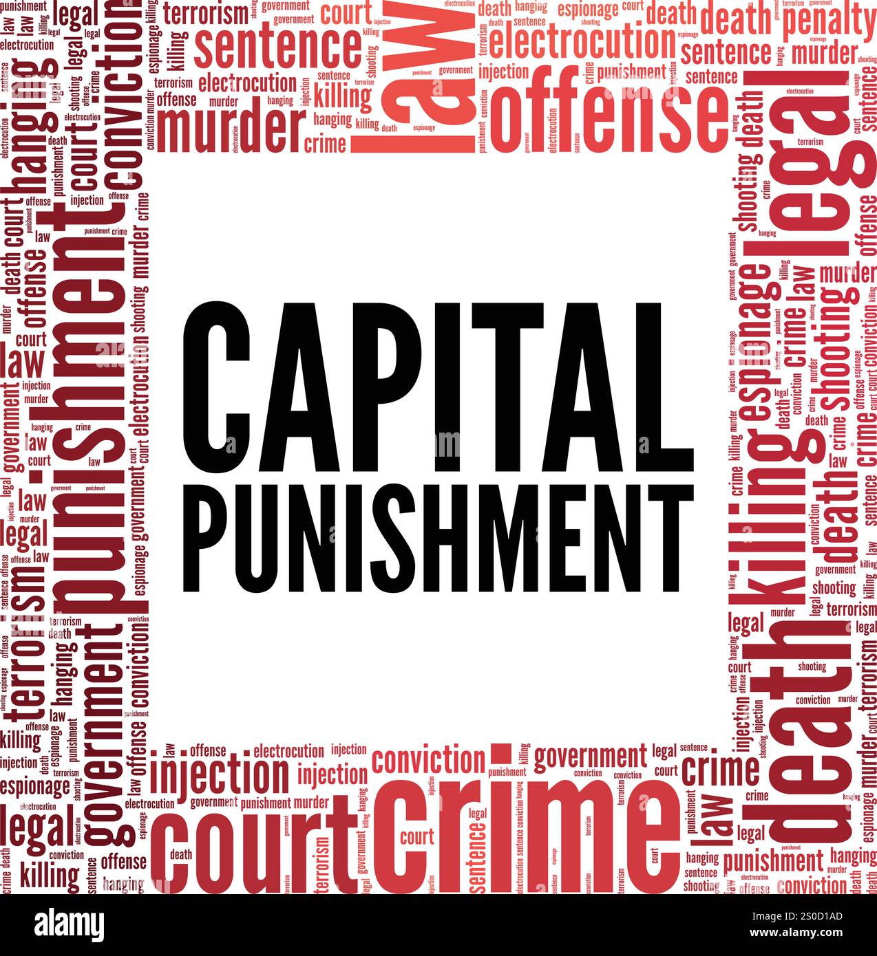 Capital Punishment word cloud conceptual design isolated on white ...